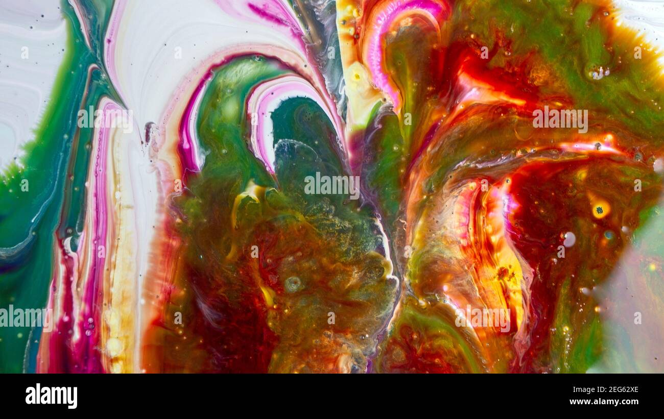 Ink, paint, abstract. Close-up picture. Colorful abstract painting ...