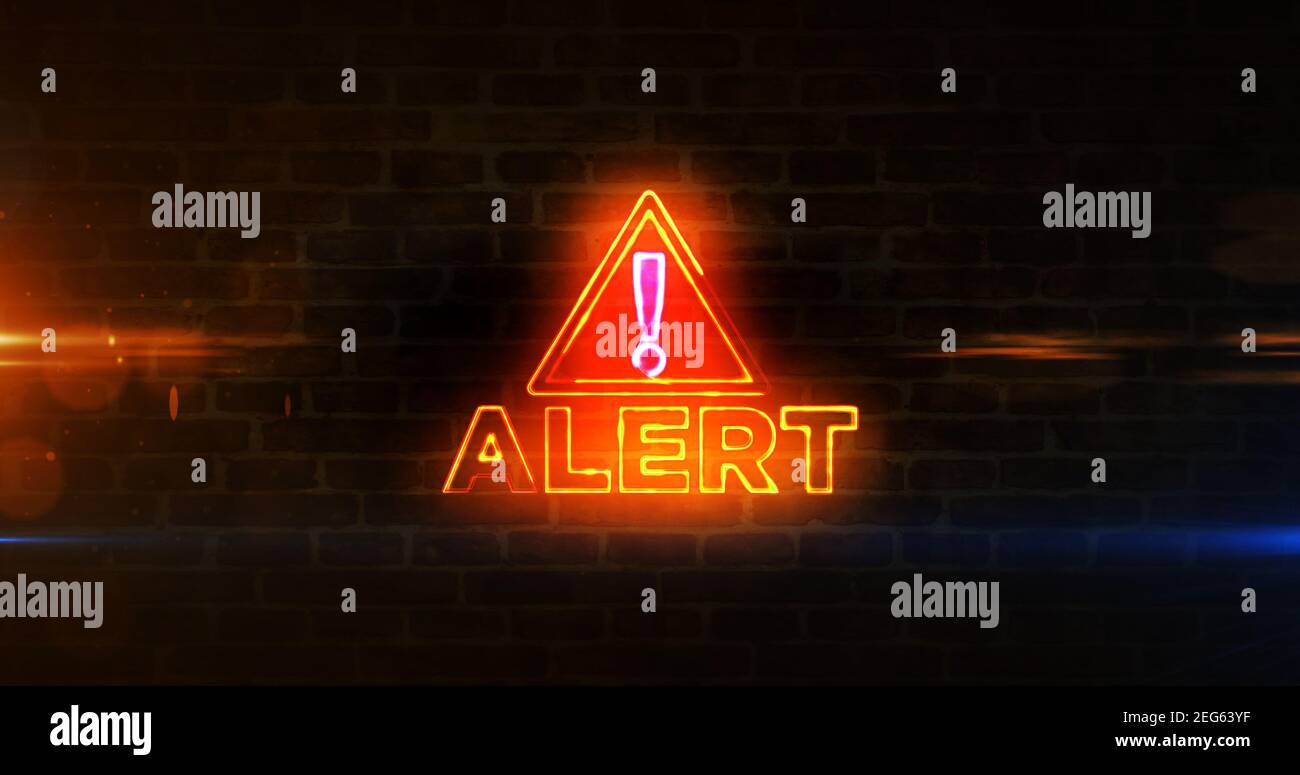 Alert warning concept with exclamation symbol, danger, cyber attack and ...
