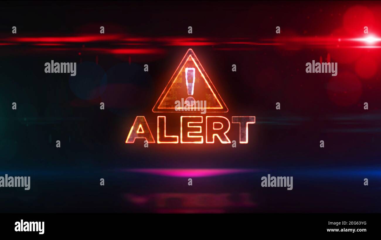 Alert warning concept with exclamation symbol, danger, cyber attack and ...