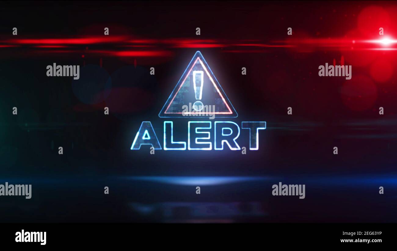 Alert warning concept with exclamation symbol, danger, cyber attack and ...