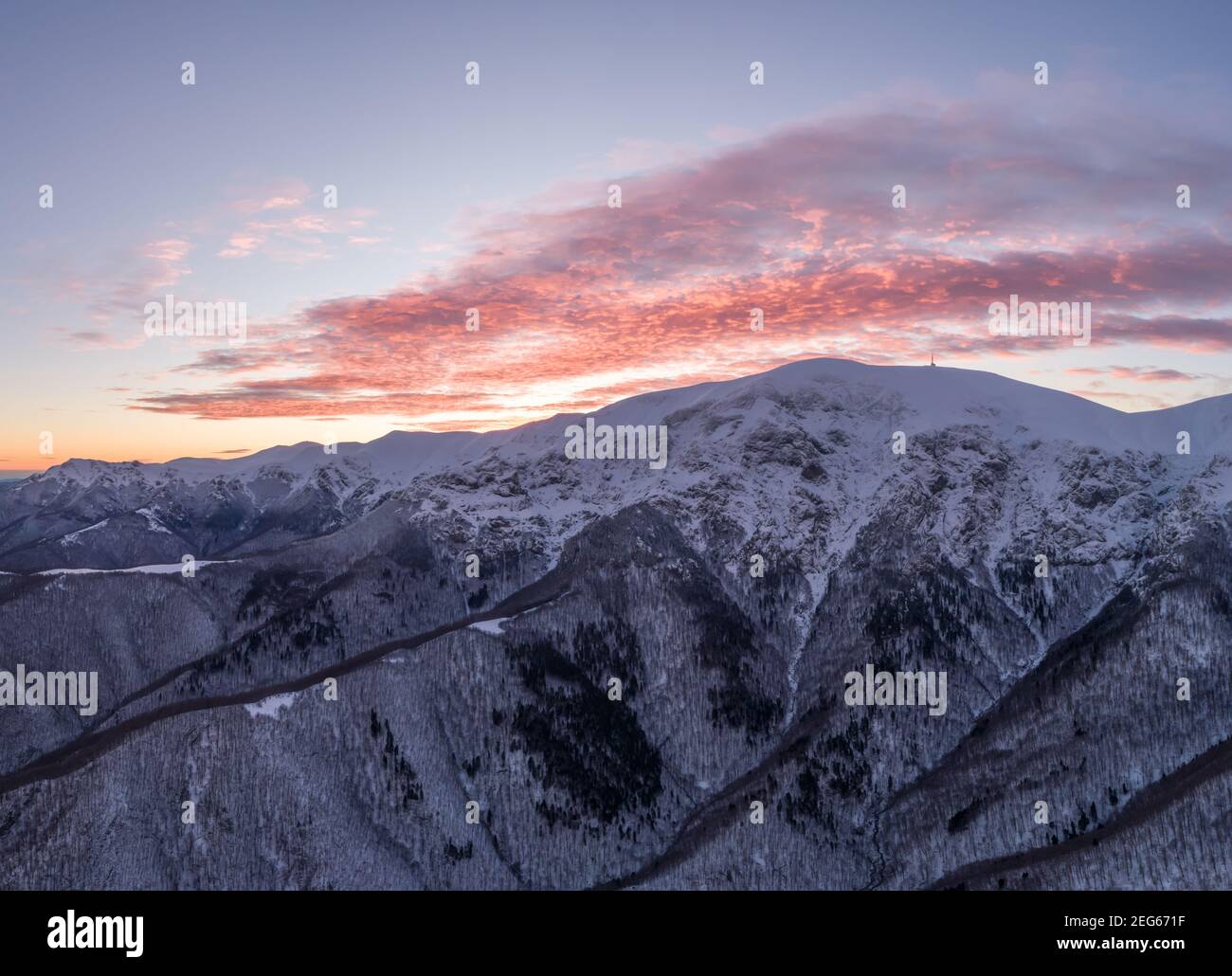 Aerial shot forest over snow hi-res stock photography and images - Alamy