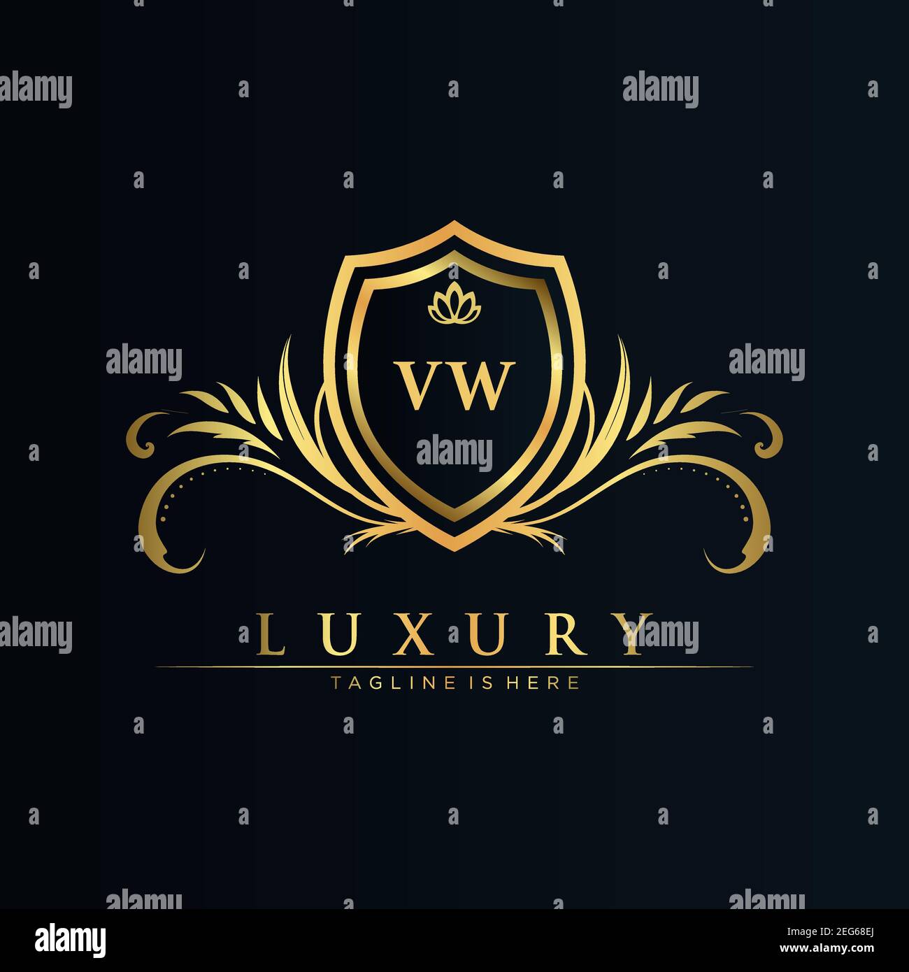 VW Letter Initial with Royal Template.elegant with crown logo vector ...