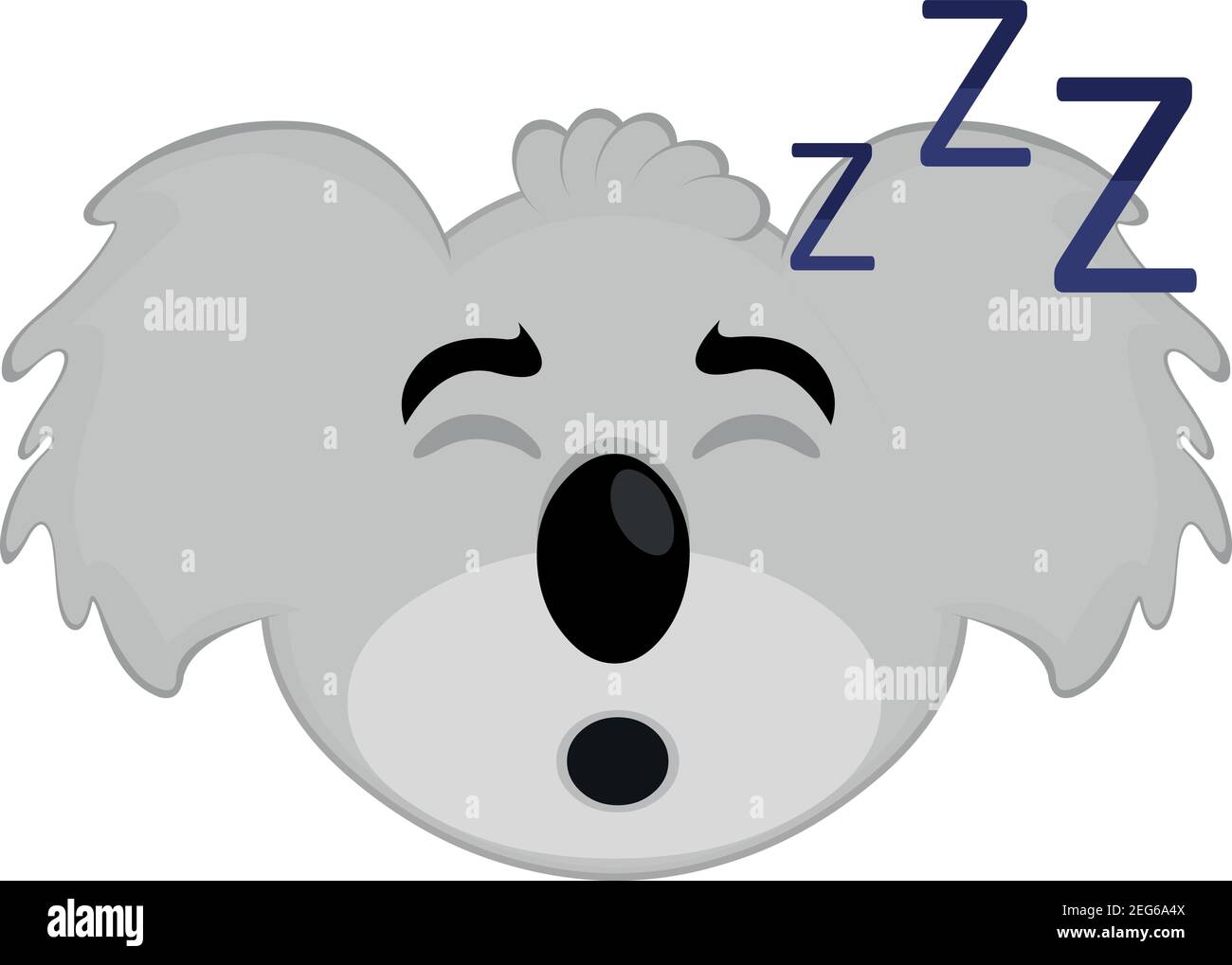Vector emoticon illustration cartoon of a koala's head with tired ...