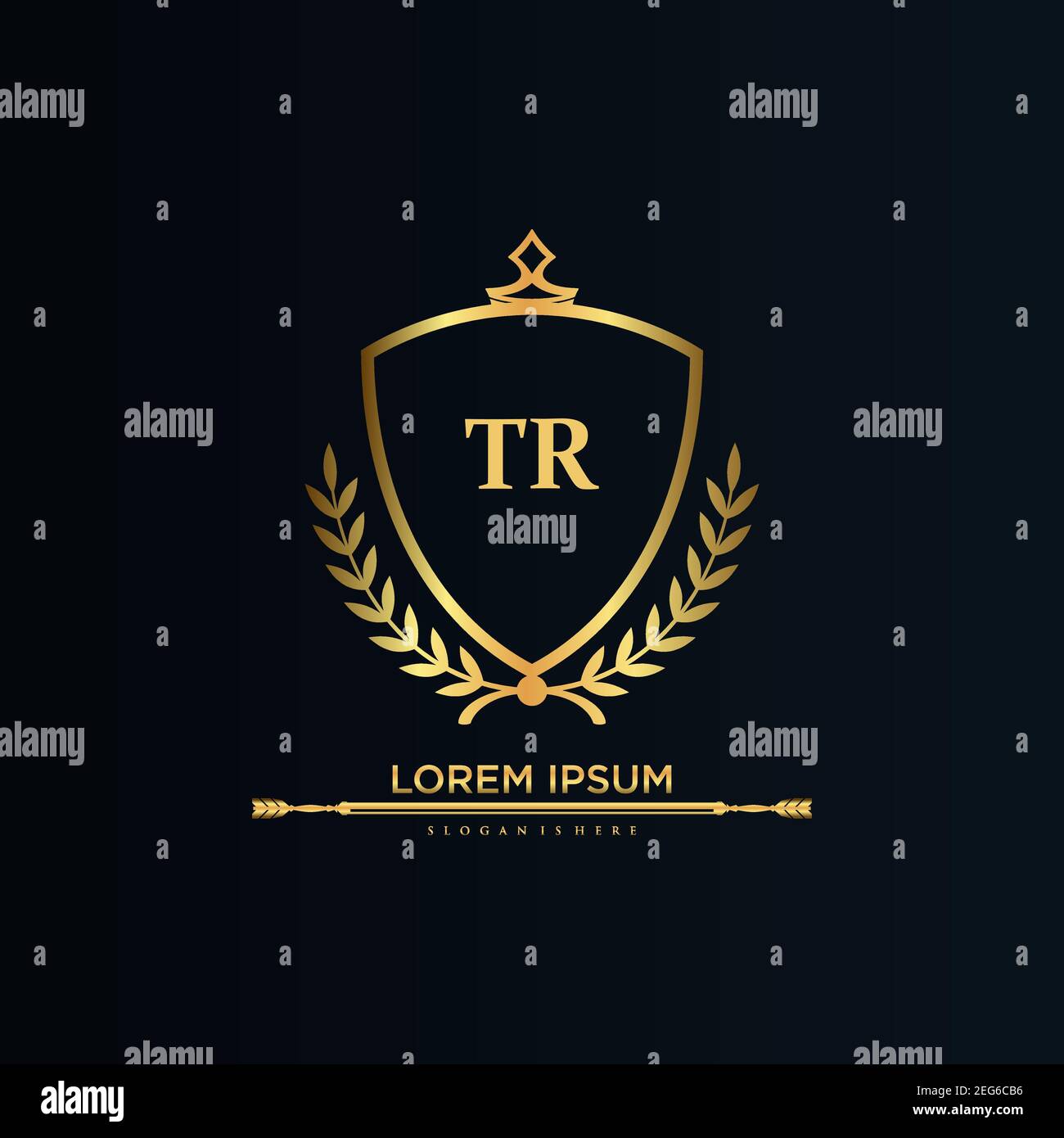 TR Letter Initial with Royal Template.elegant with crown logo vector ...