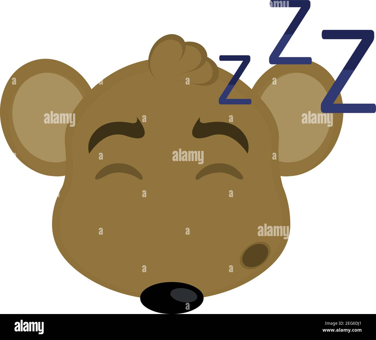 Vector emoticon illustration cartoon of a mouse's head with tired ...