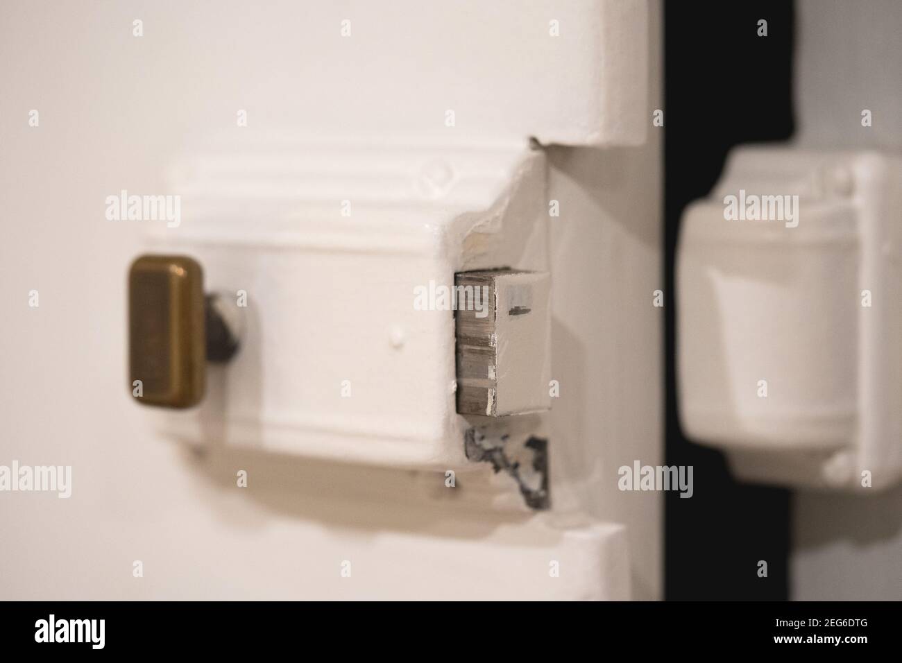 Front door latch extra lock Stock Photo - Alamy