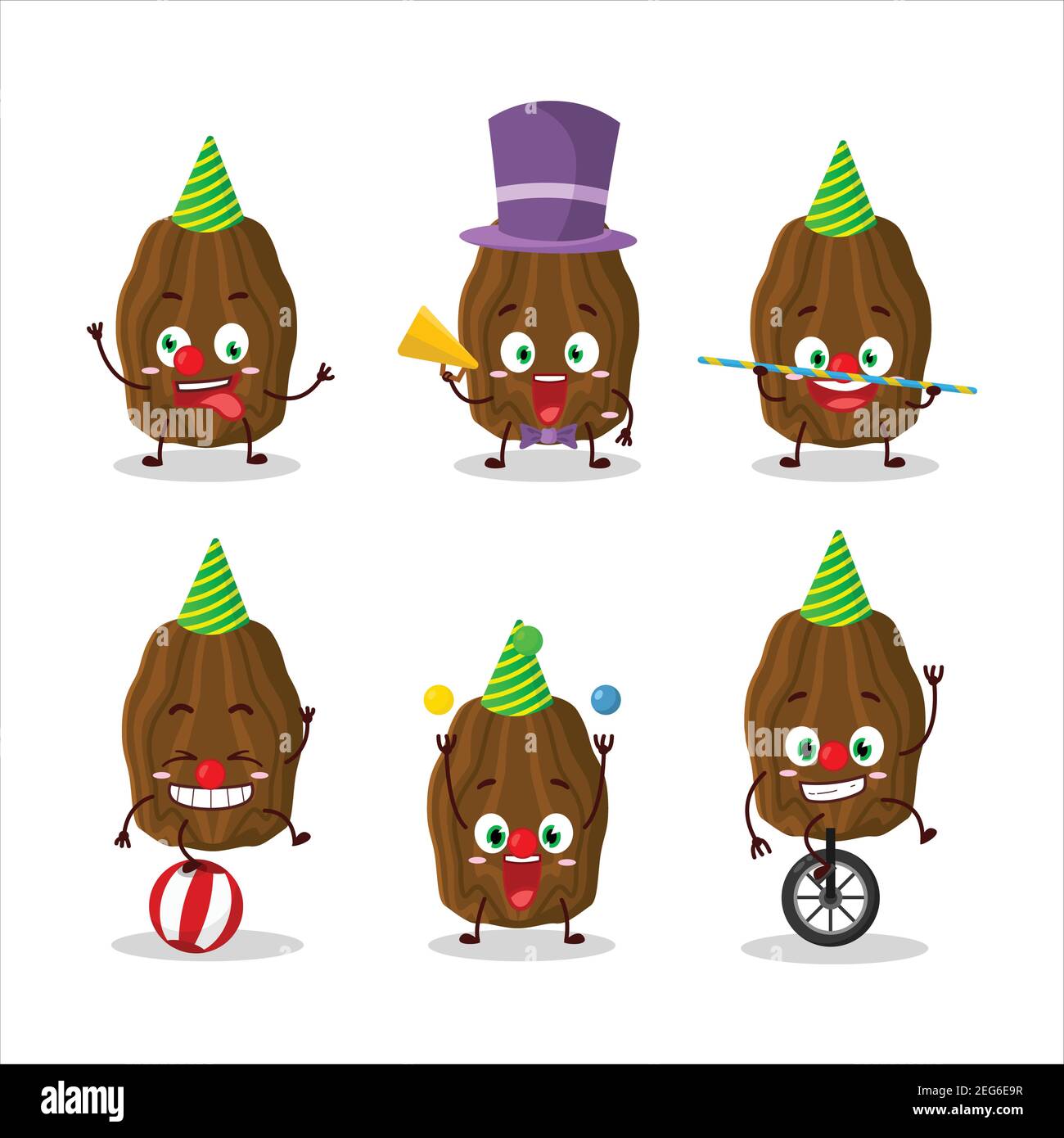 Cartoon character of date fruit with various circus shows. Vector ...