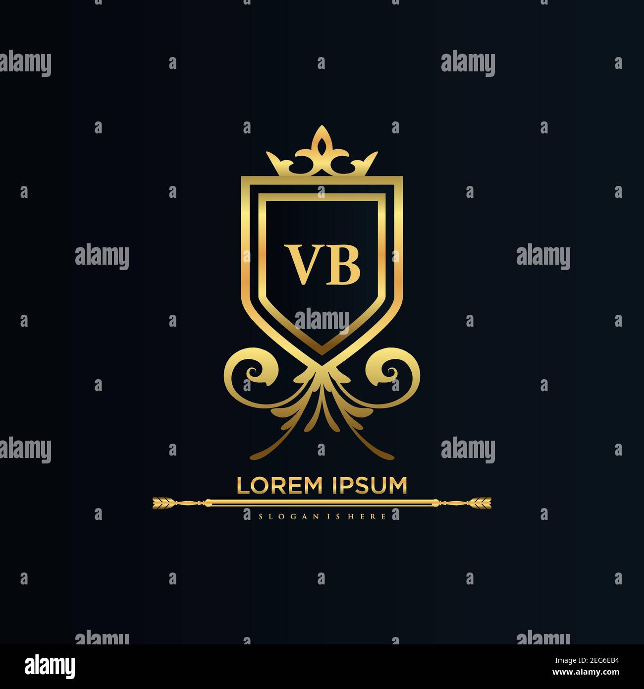 VB Letter Initial with Royal Template.elegant with crown logo vector ...