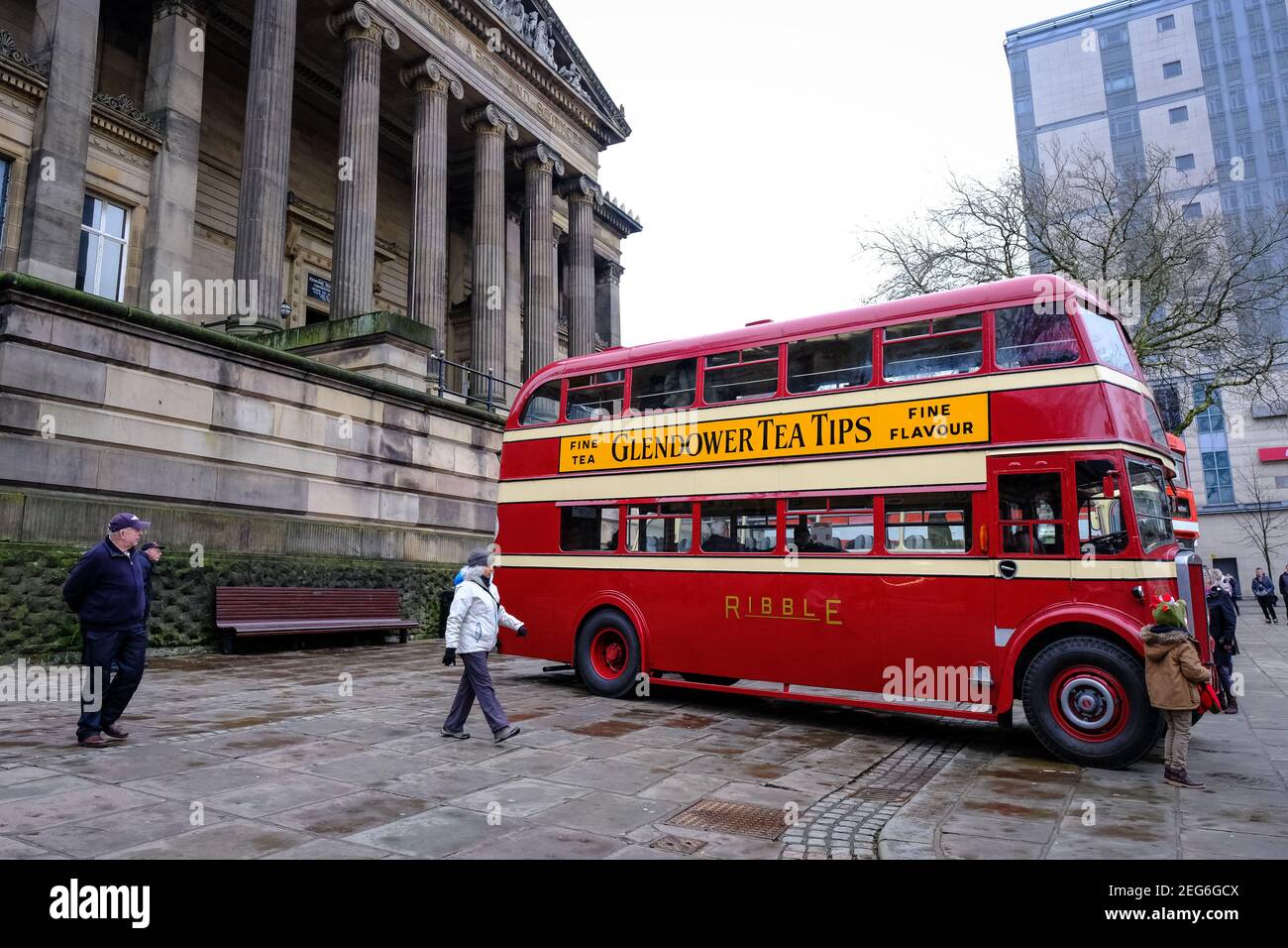 Red Ribble Bus Stock Photo - Alamy