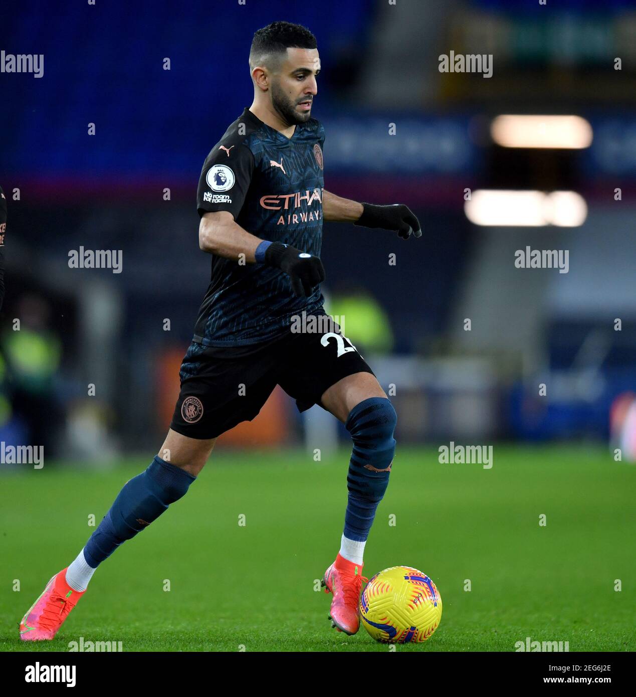 Liverpool, United Kingdom, 17th February 2021. Manchester City's Riyad ...