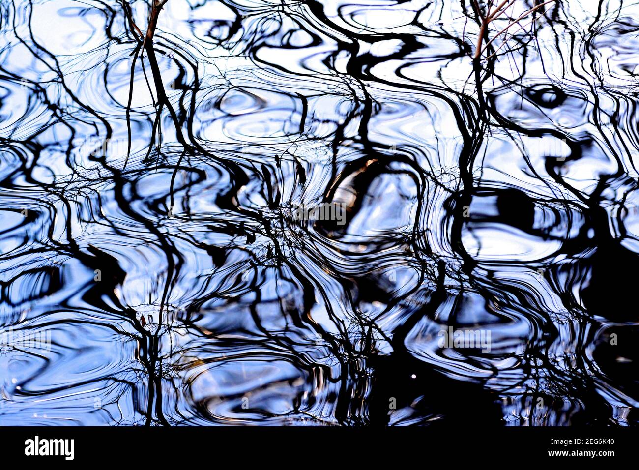 Patterns reflected on a water surface Stock Photo - Alamy