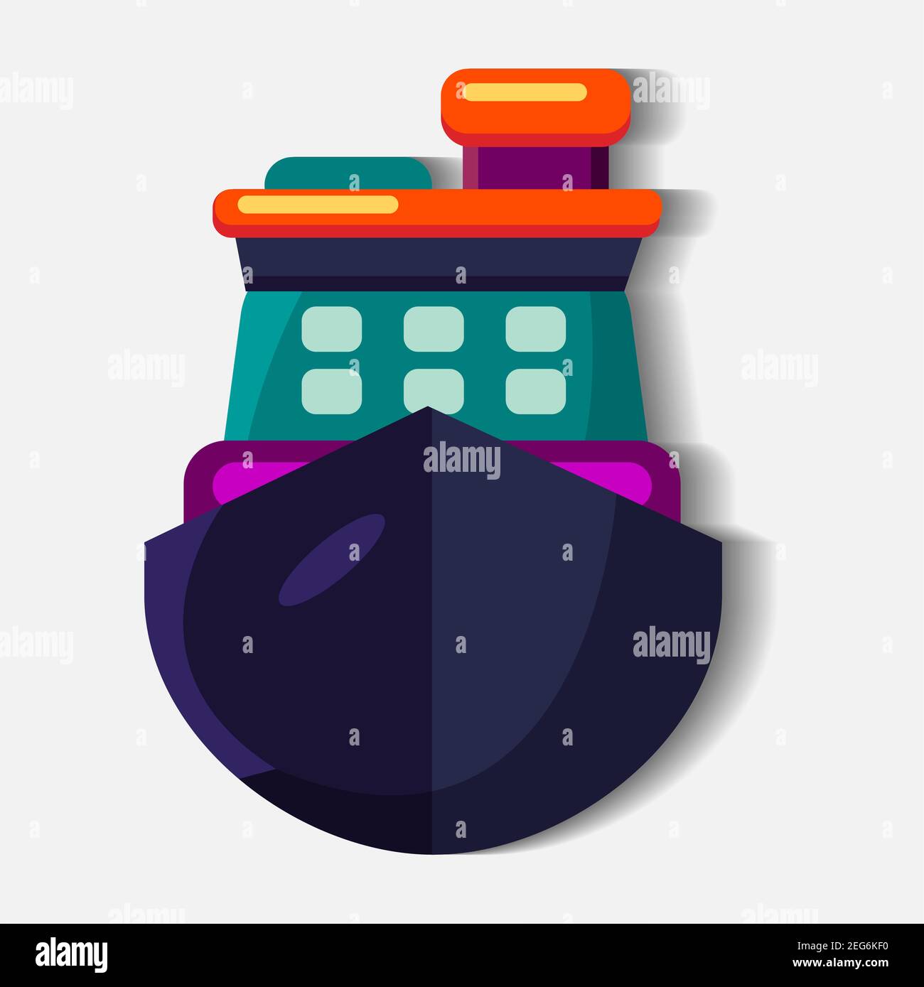 ship front view vector illustration in flat style Stock Vector Image ...