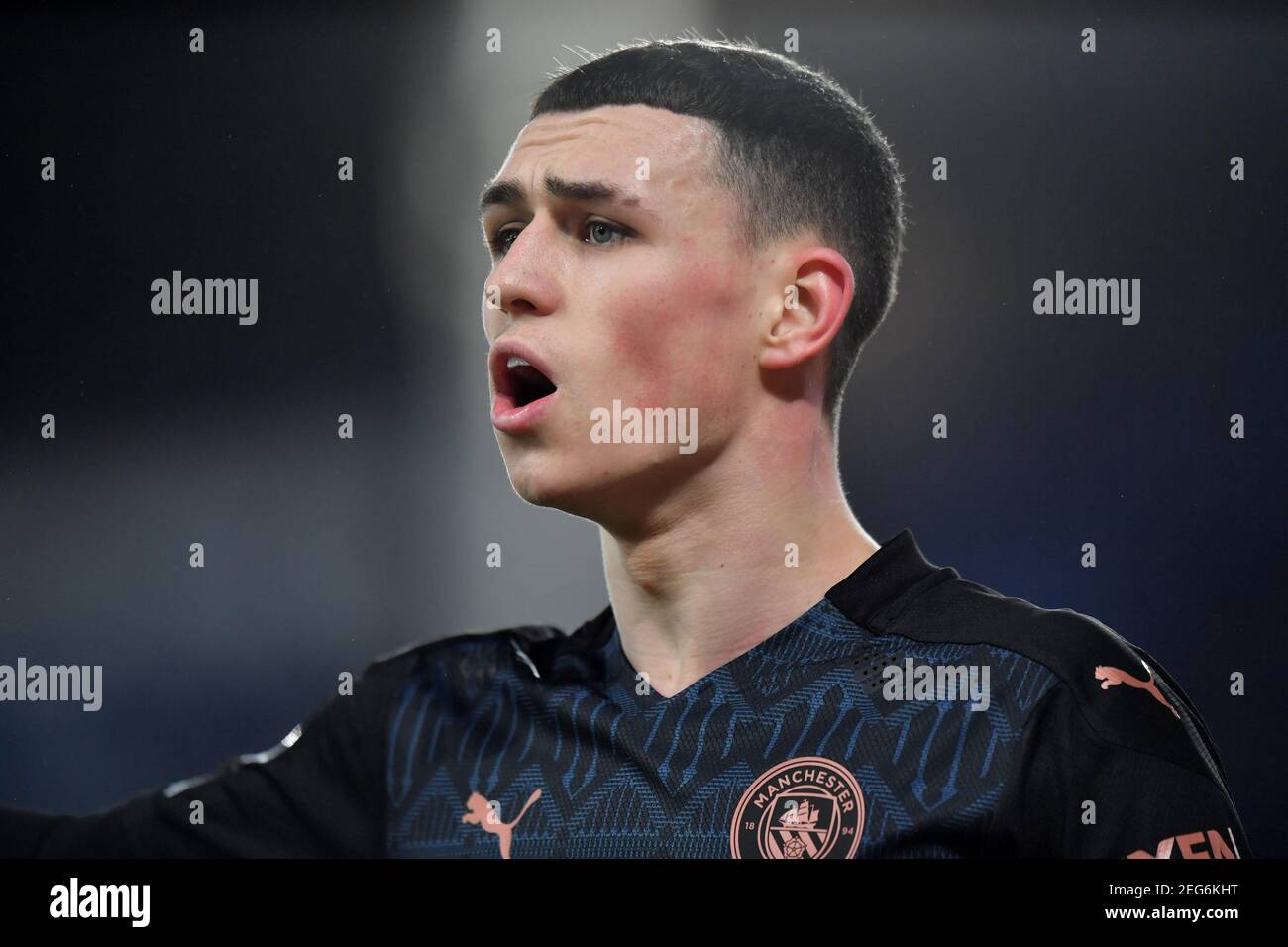 Liverpool, United Kingdom, 17th February 2021. Manchester City's Phil ...