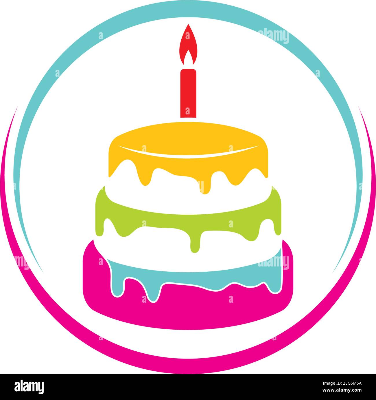 Happy Birthday Cake Logo