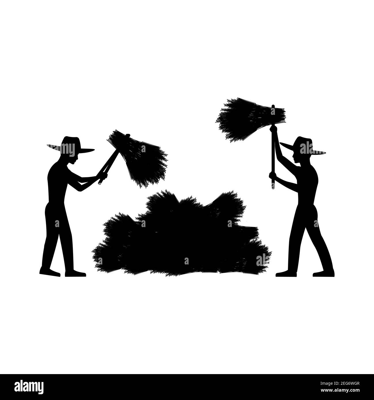 black silhouette design with isolated white background of people hit ...