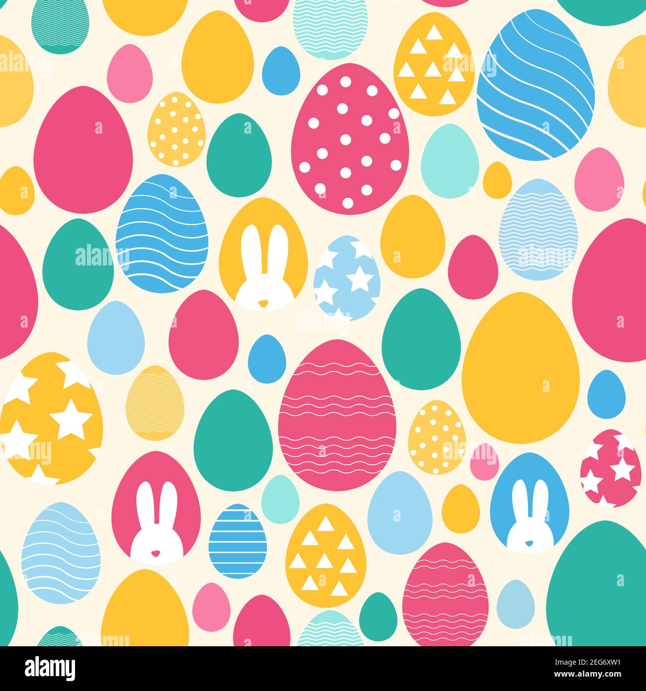 Colorful Easter egg seamless pattern for backgrounds, gift wrapping ...