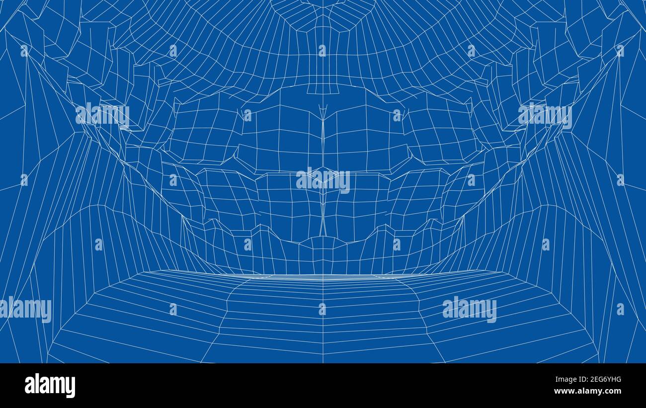 Wire-frame 3D teeth close up. Inside mouth Stock Vector Image & Art - Alamy