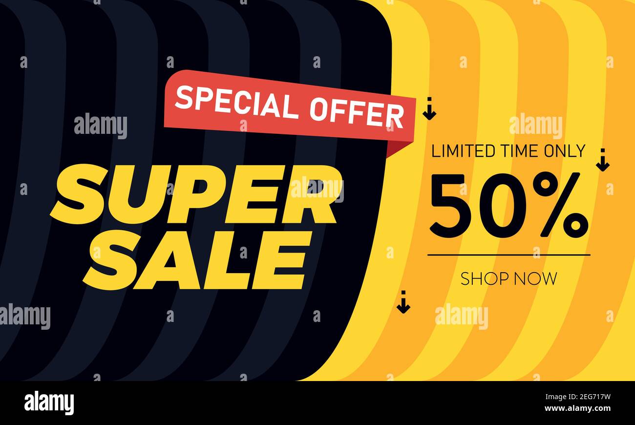 Super sale banner design.Vector illustration super sale banner template ...