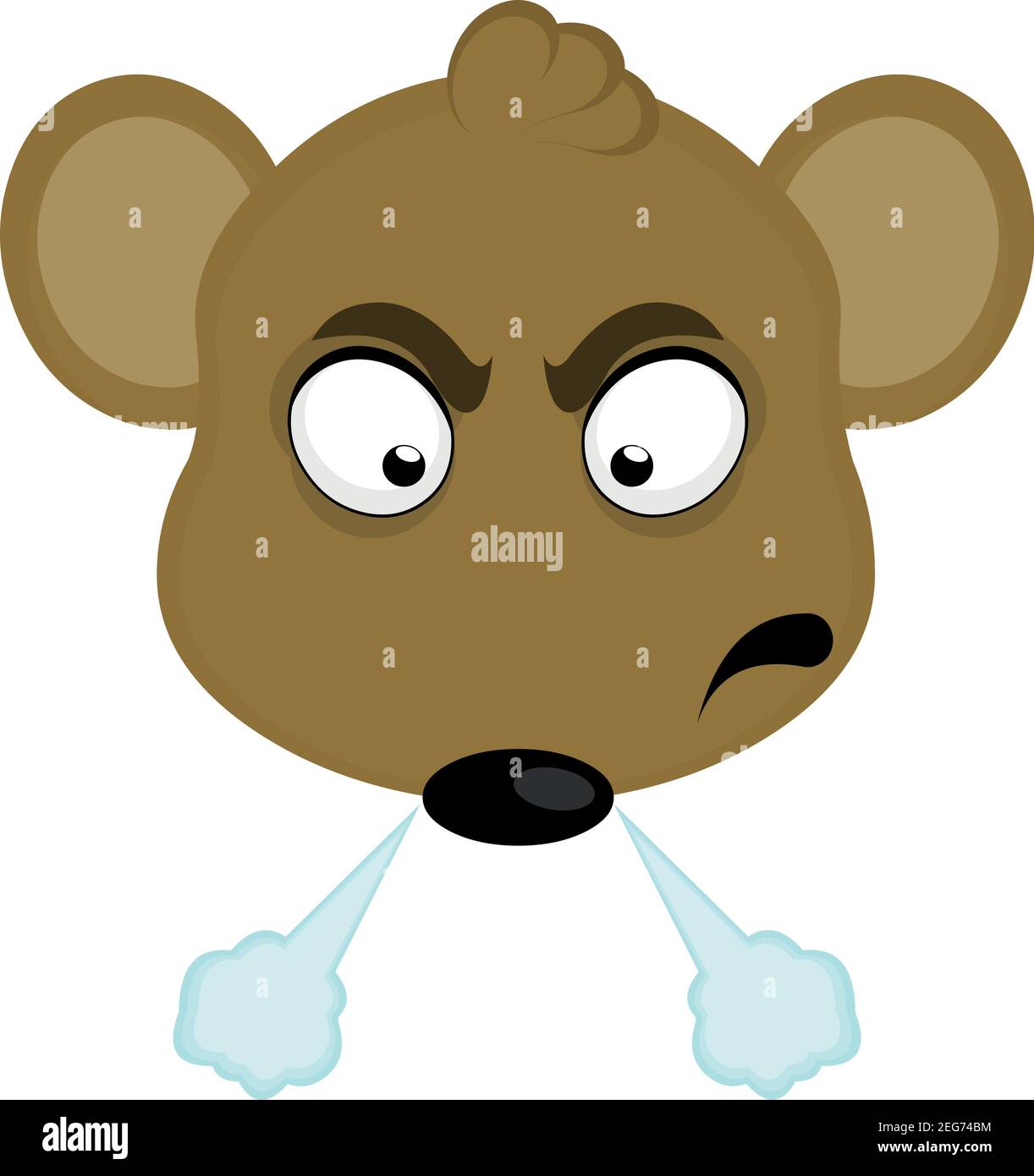 Vector emoticon illustration cartoon of a mouse´s head with angry ...