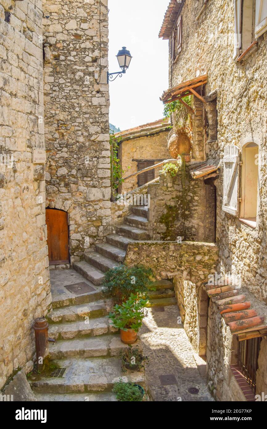 Traditional houses in Peillon Village, South of France, 2019. Credit ...