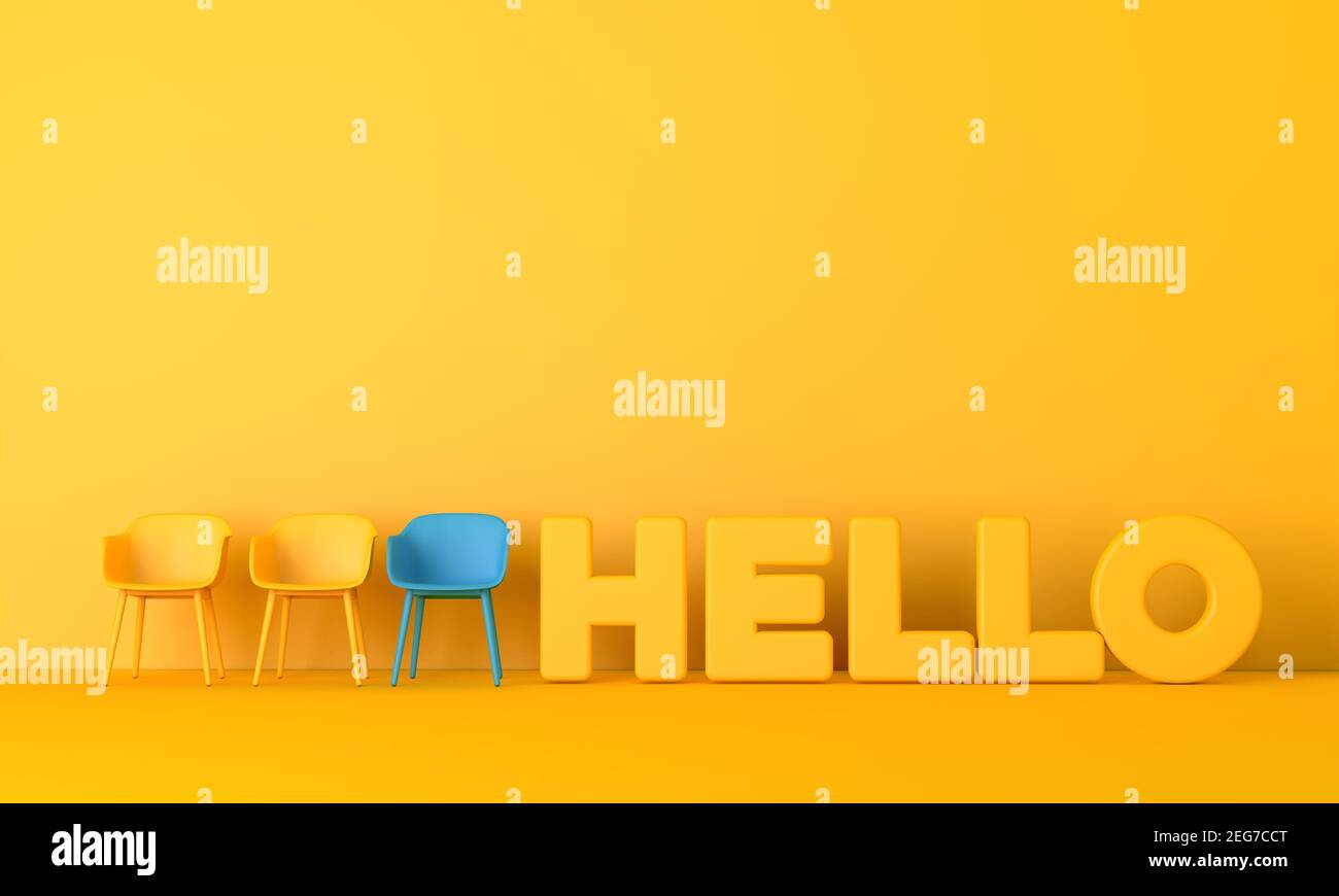 Hello Welcome to the team. New job. 3D Rendering Stock Photo - Alamy