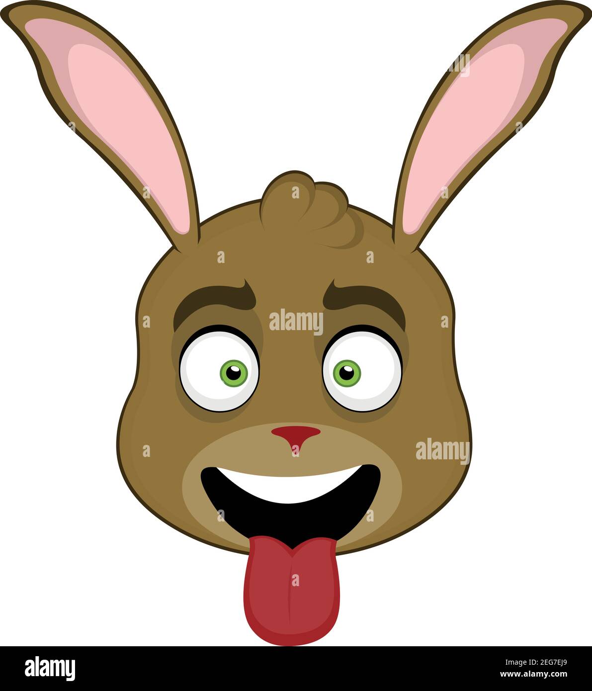 Vector emoticon illustration cartoon of a rabbit´s head with happy ...