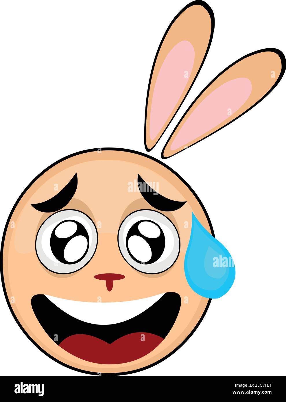 Vector emoticon illustration cartoon of a rabbit's head emoticon with ...
