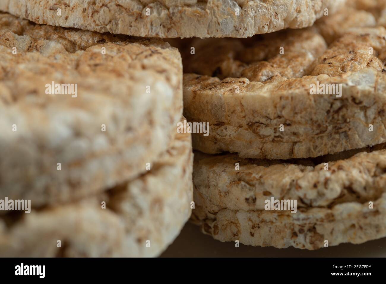 Crispy rice cakes in close up view Stock Photo - Alamy