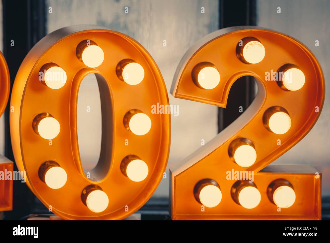 New Year 2021 Creative Design Concept numbers from yellow bulbs zero ...