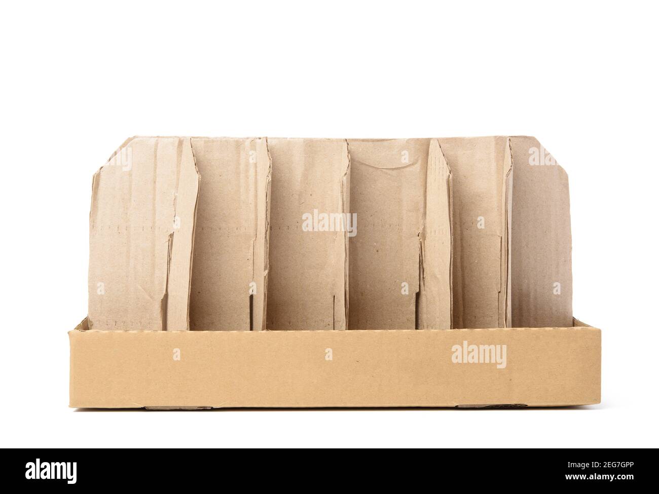 brown corrugated paper cardboard box with partitions, glass bottle ...