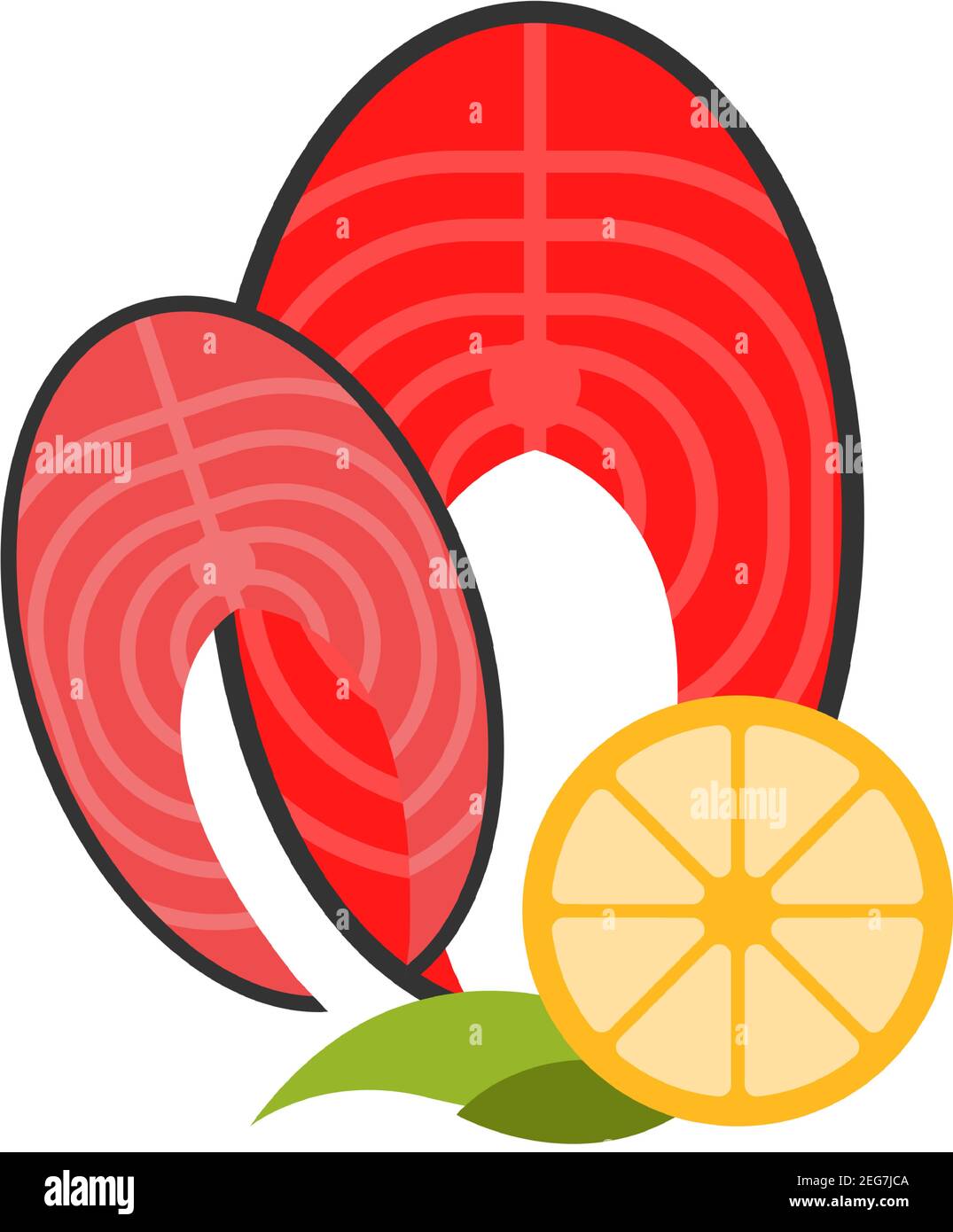 Salmon fish steak vector isolated on white background Stock Vector ...