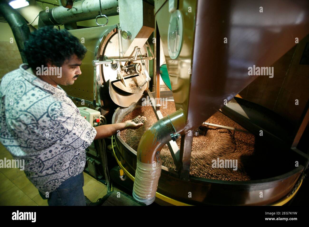 a coffee roasting production in the city centre of Catania in the ...