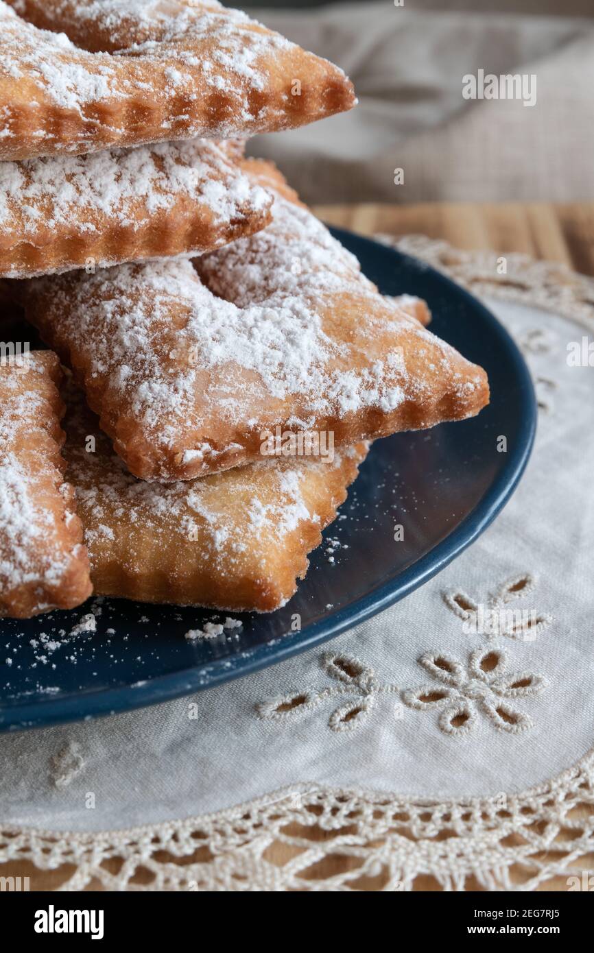 Homemade sweet typical french merveilles Stock Photo - Alamy