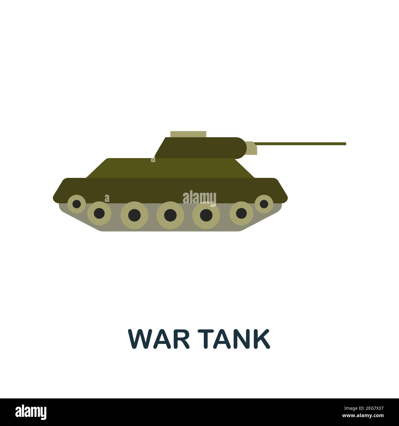 War Tank flat icon. Color simple element from weapon collection ...