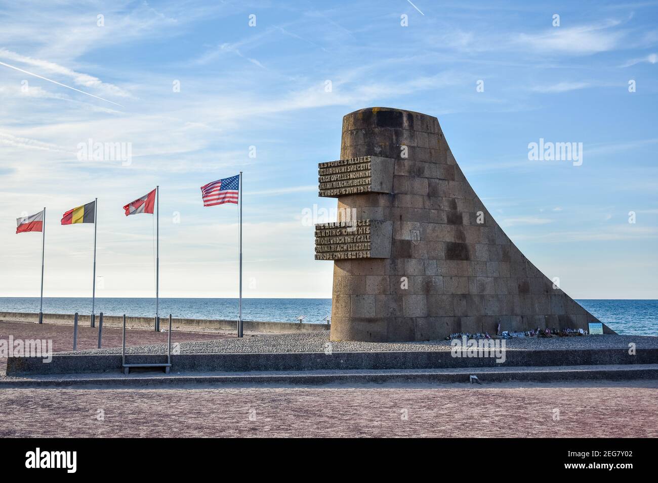 NORMANDY, FRANCE - July 4, 2017: Monument to the Brave on the Historic ...