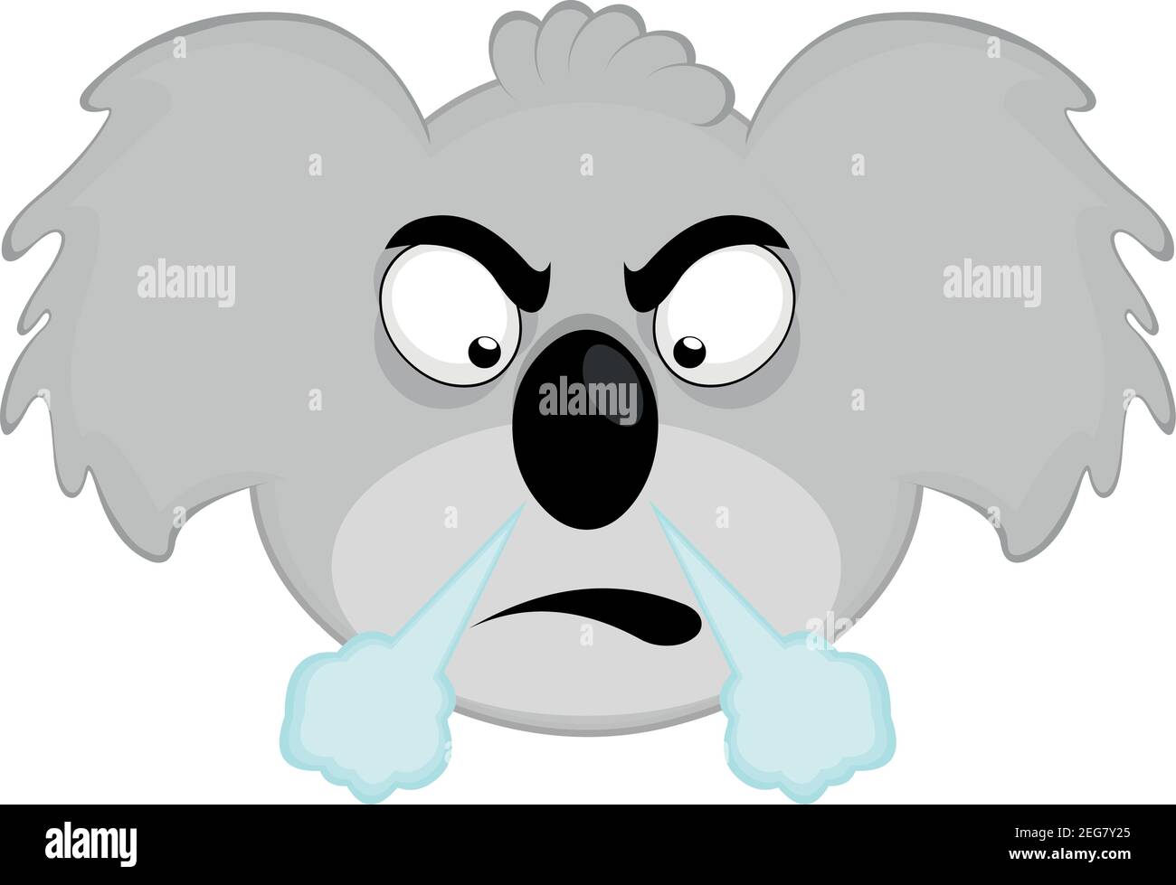 Vector emoticon illustration cartoon of a koala´s head with angry ...