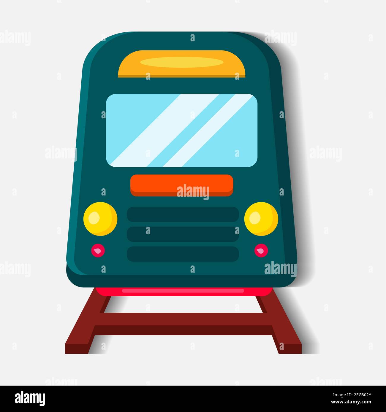 train front view vector illustration in flat style Stock Vector Image ...