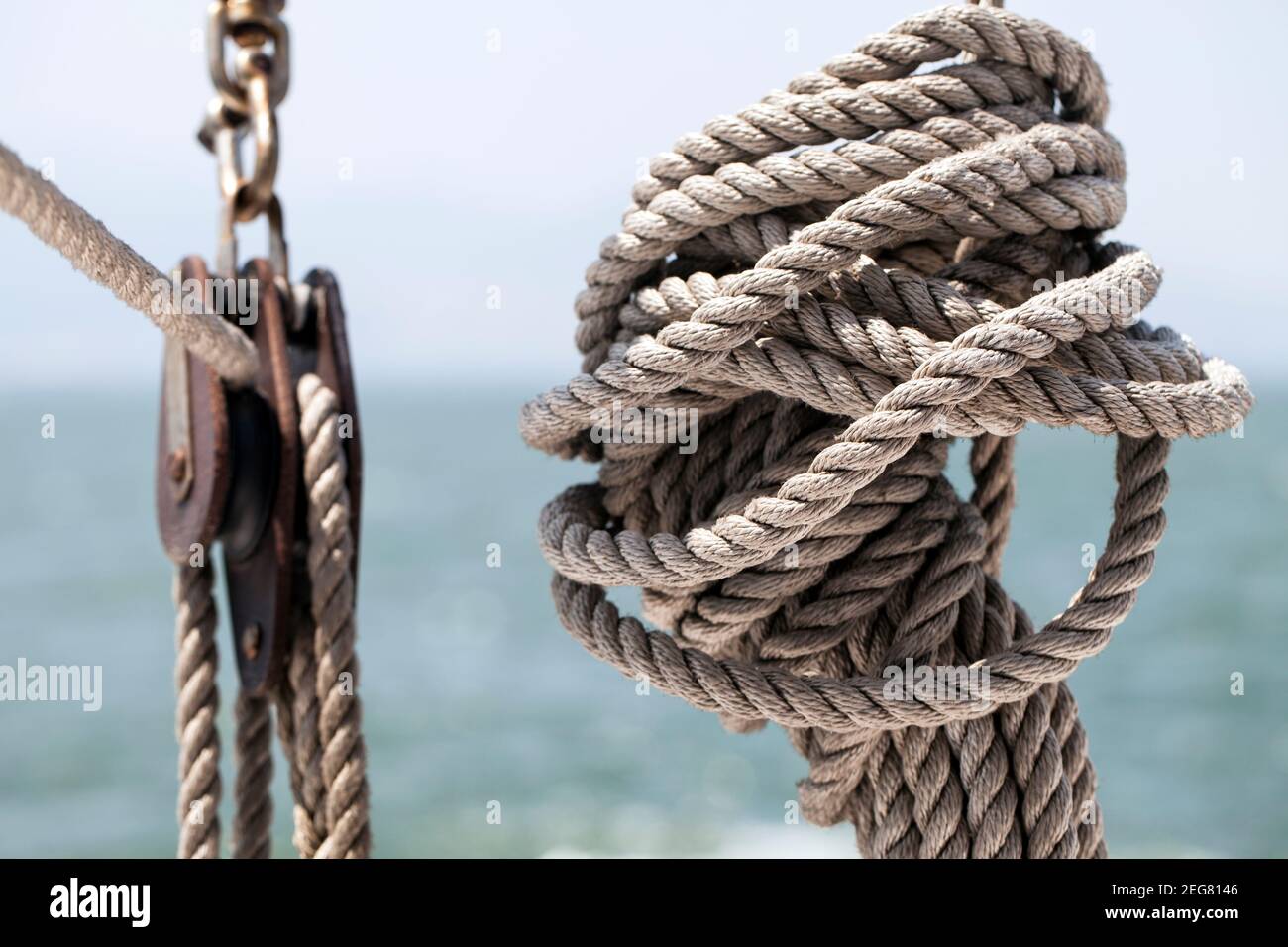 Abstract Connection of Rope Lines Close Up Photo Stock Photo - Alamy