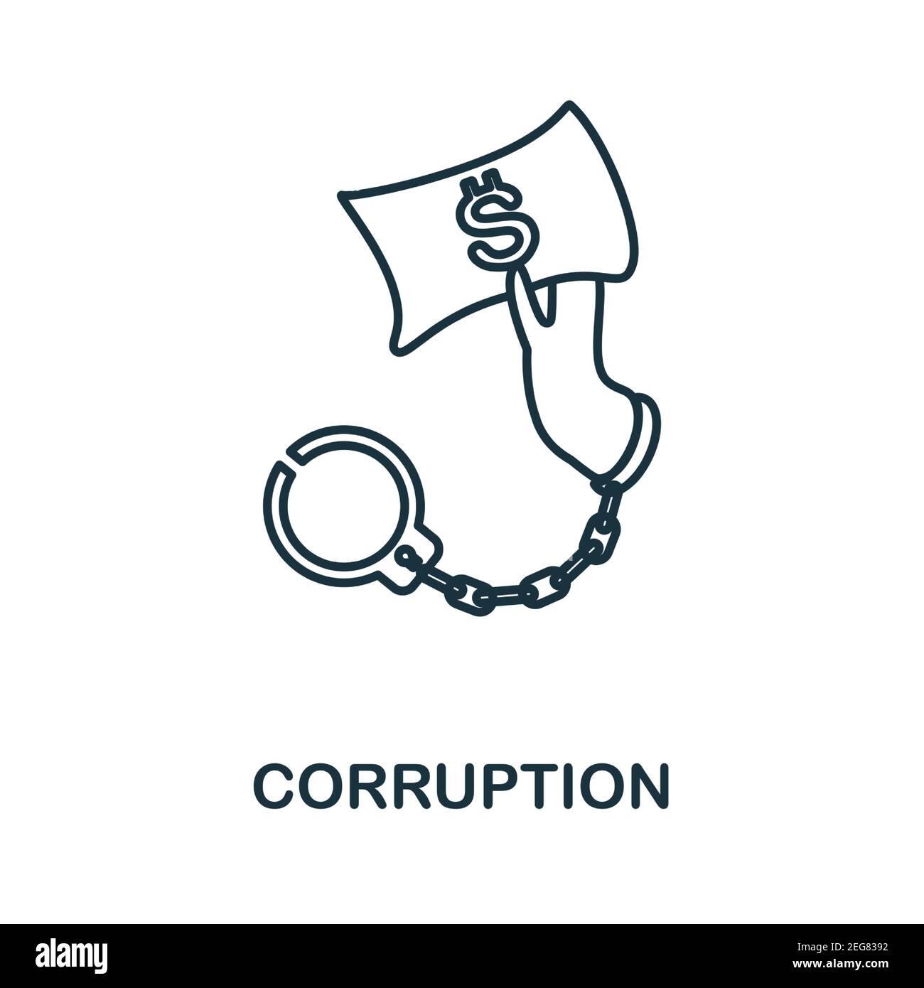Corruption icon. Simple element from management collection. Creative ...