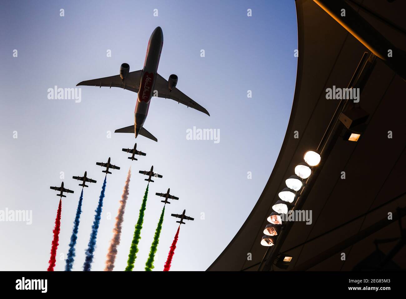 planes, starting grid, grille de depart, during the Formula 1 Etihad ...