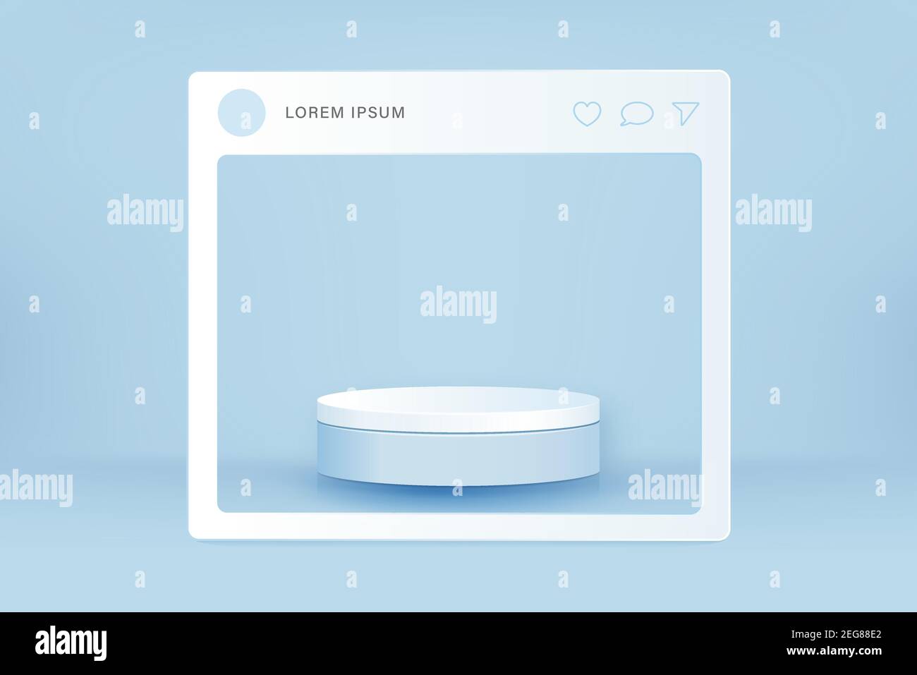 Round podium on blue Stock Vector Images - Alamy