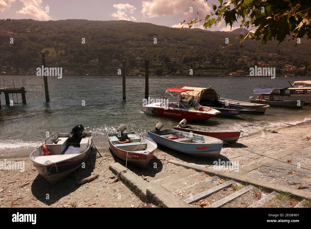 the fishing harbour and beach on the island of Isla Pescatori on the ...