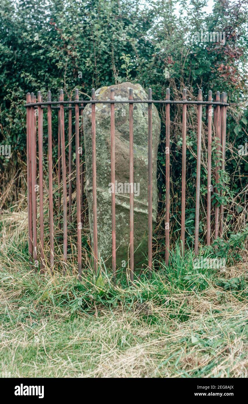 Roman milestone near the Temple Sowerby, Cumbria, England. Archival ...
