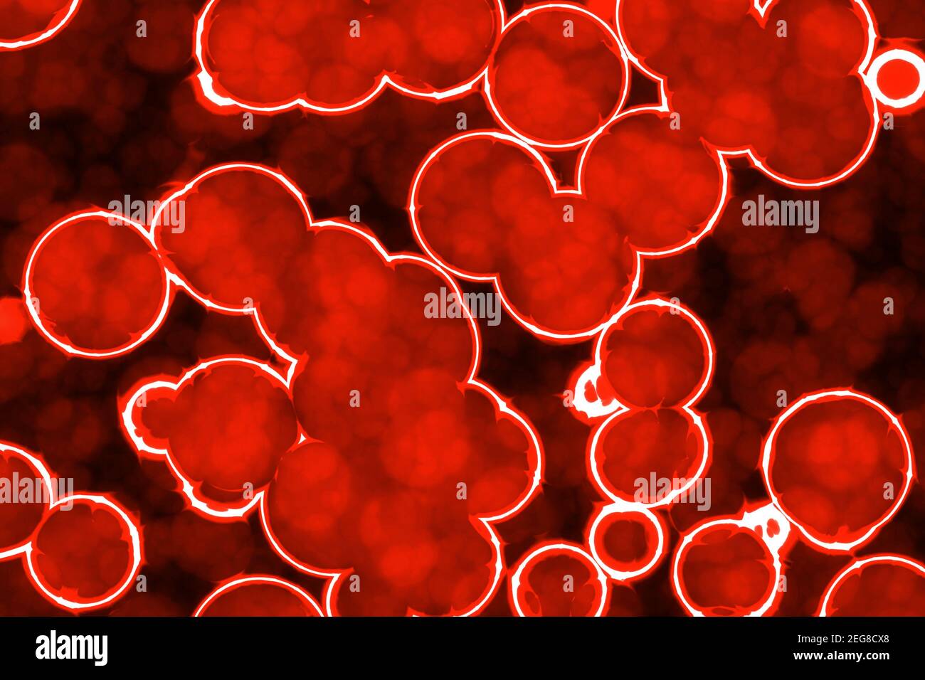 beautiful design red vivid biological luminescent light pattern digital ...