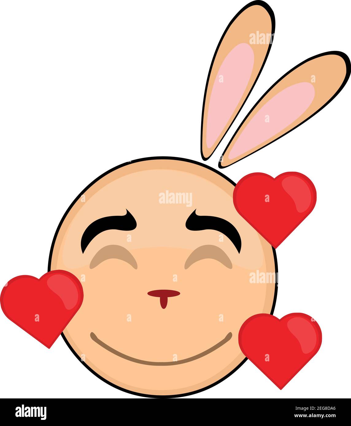 Vector emoticon illustration cartoon of a rabbit´s head with an ...