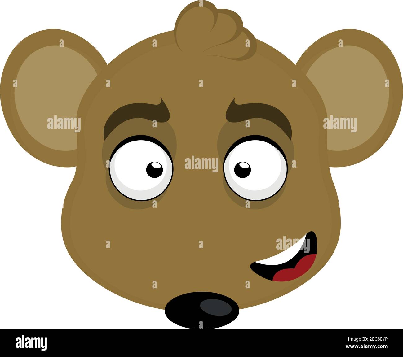 Vector emoticon illustration cartoon of a mouse's head with a happy ...