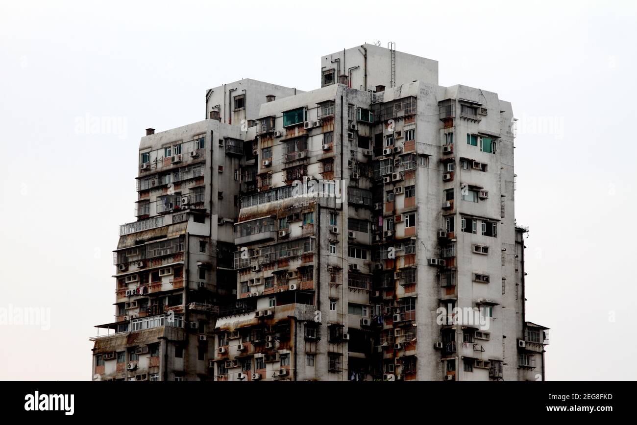 MACAU, CHINA - May 08, 2018: Large apartment building in central Macau ...