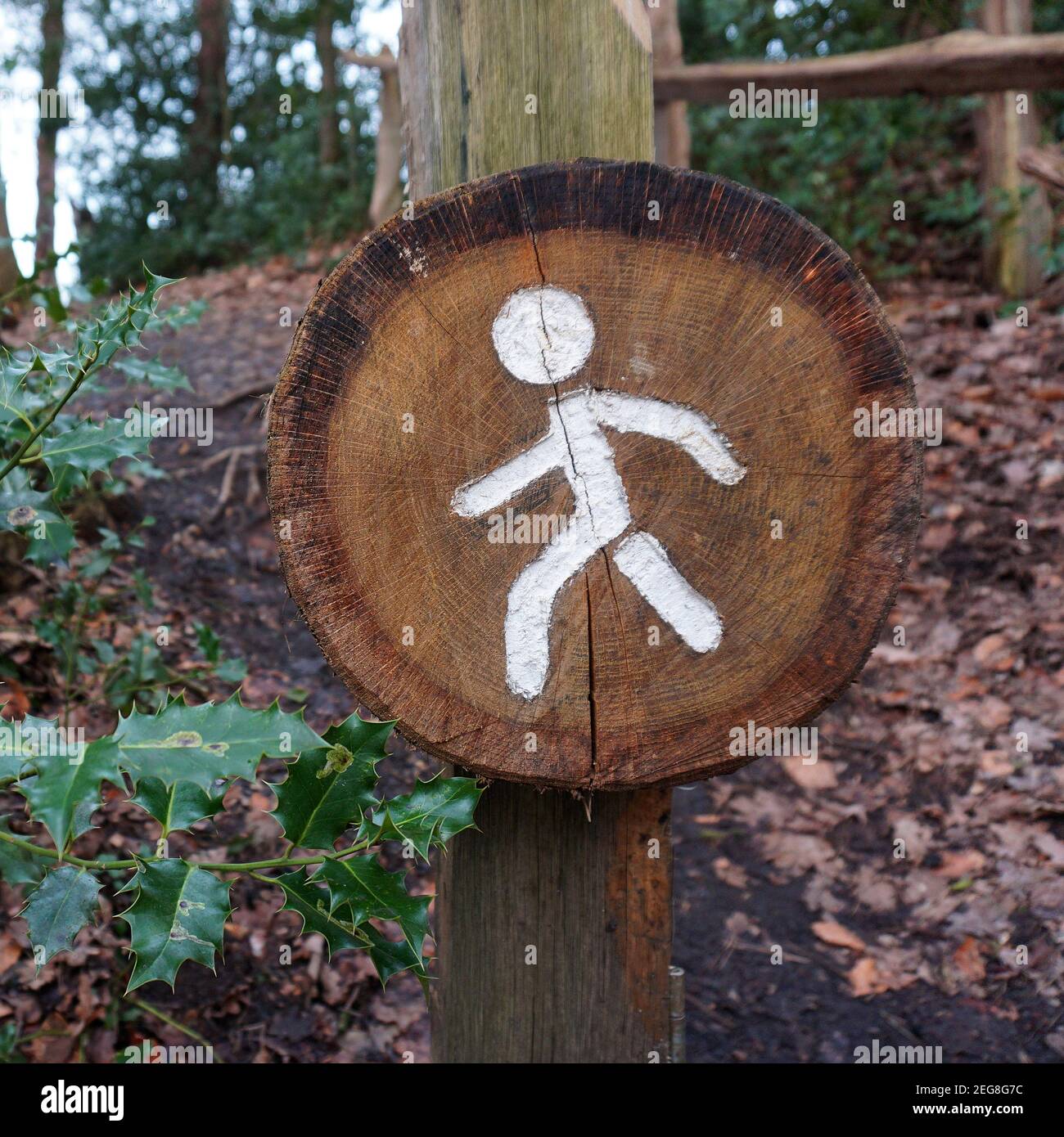 Road sign footpath made of wood. Cute. This sign marks the starting ...