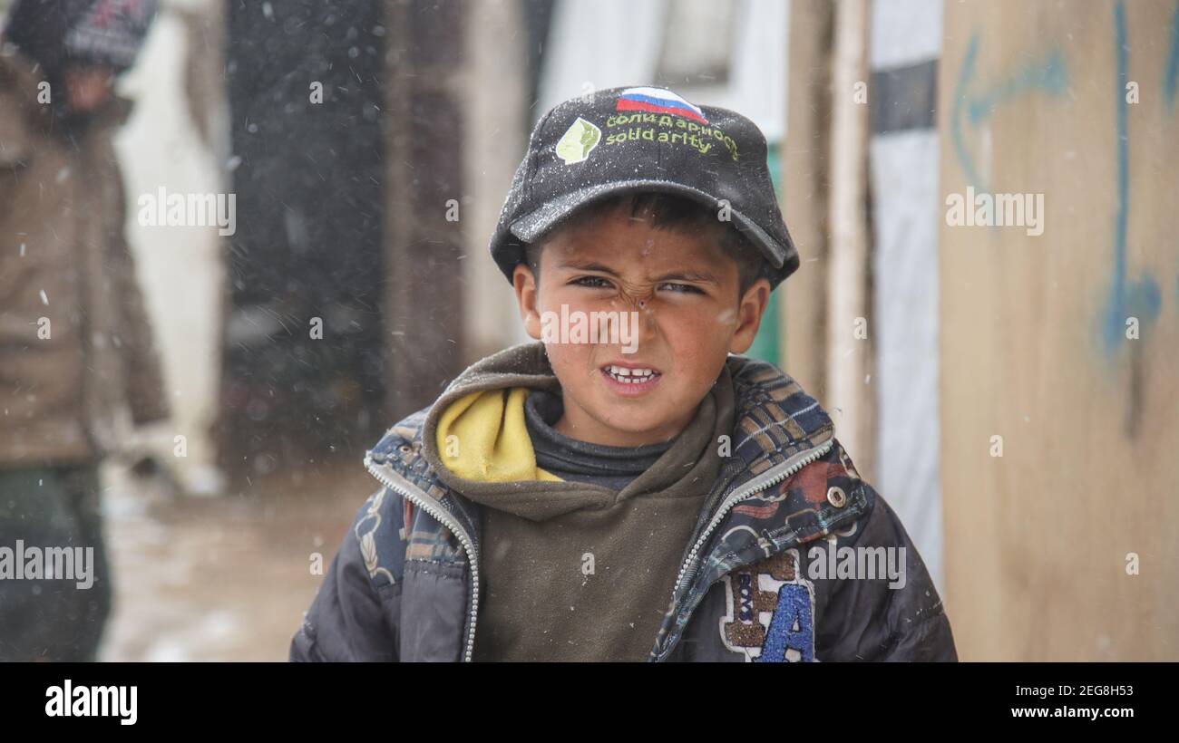 Syrian Refugee Little Boy in Refuge Camp in Aarsal at Syrian Lebanese ...