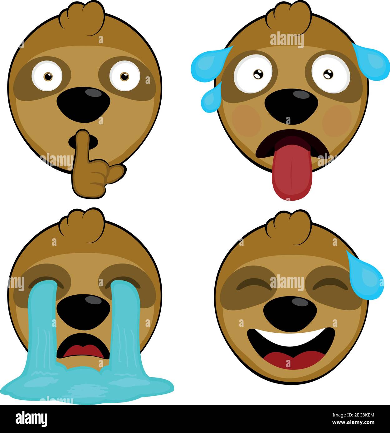 Vector illustration of expressions of a sloth cartoon Stock Vector ...
